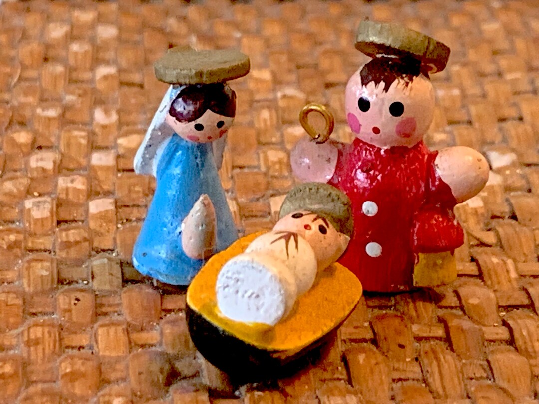 Vintage Miniature Nativity / Set of 3/ 1 Inch / Mini Wood - Etsy