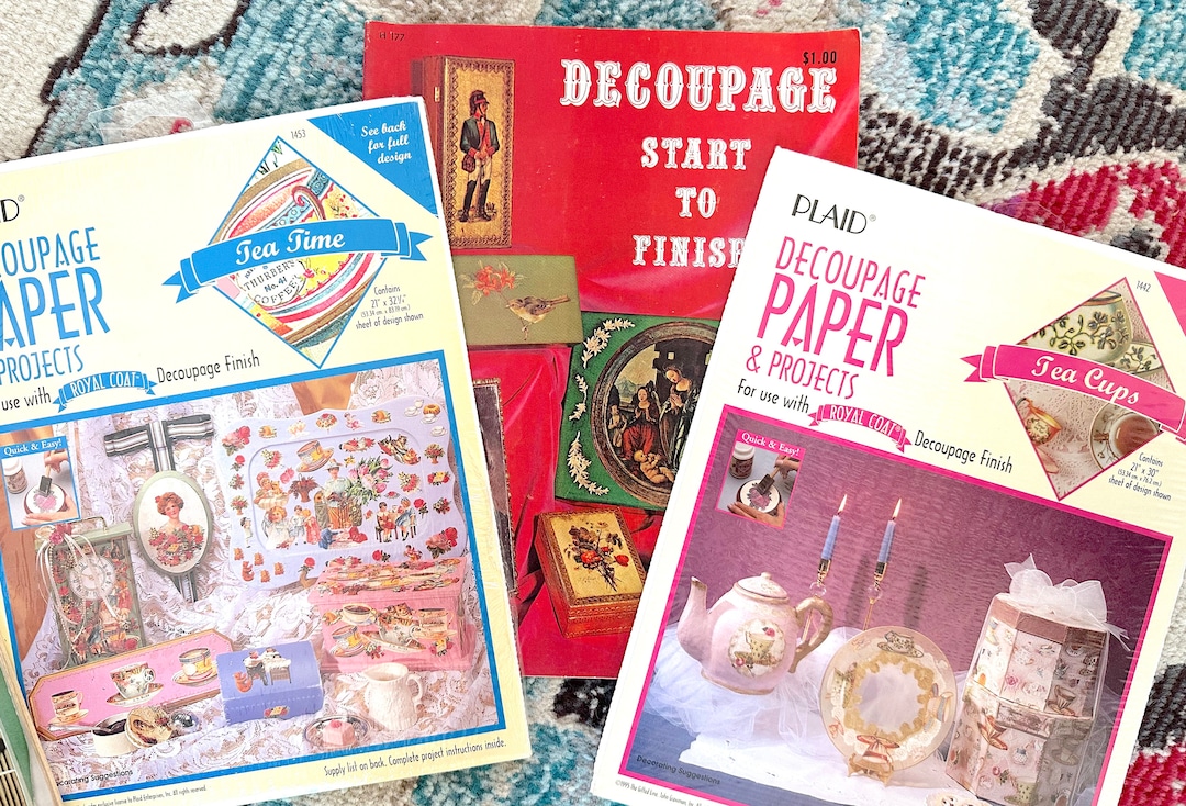 Vintage Decoupage How-to Pattern Booklet Plus Two Decoupage Paper ...