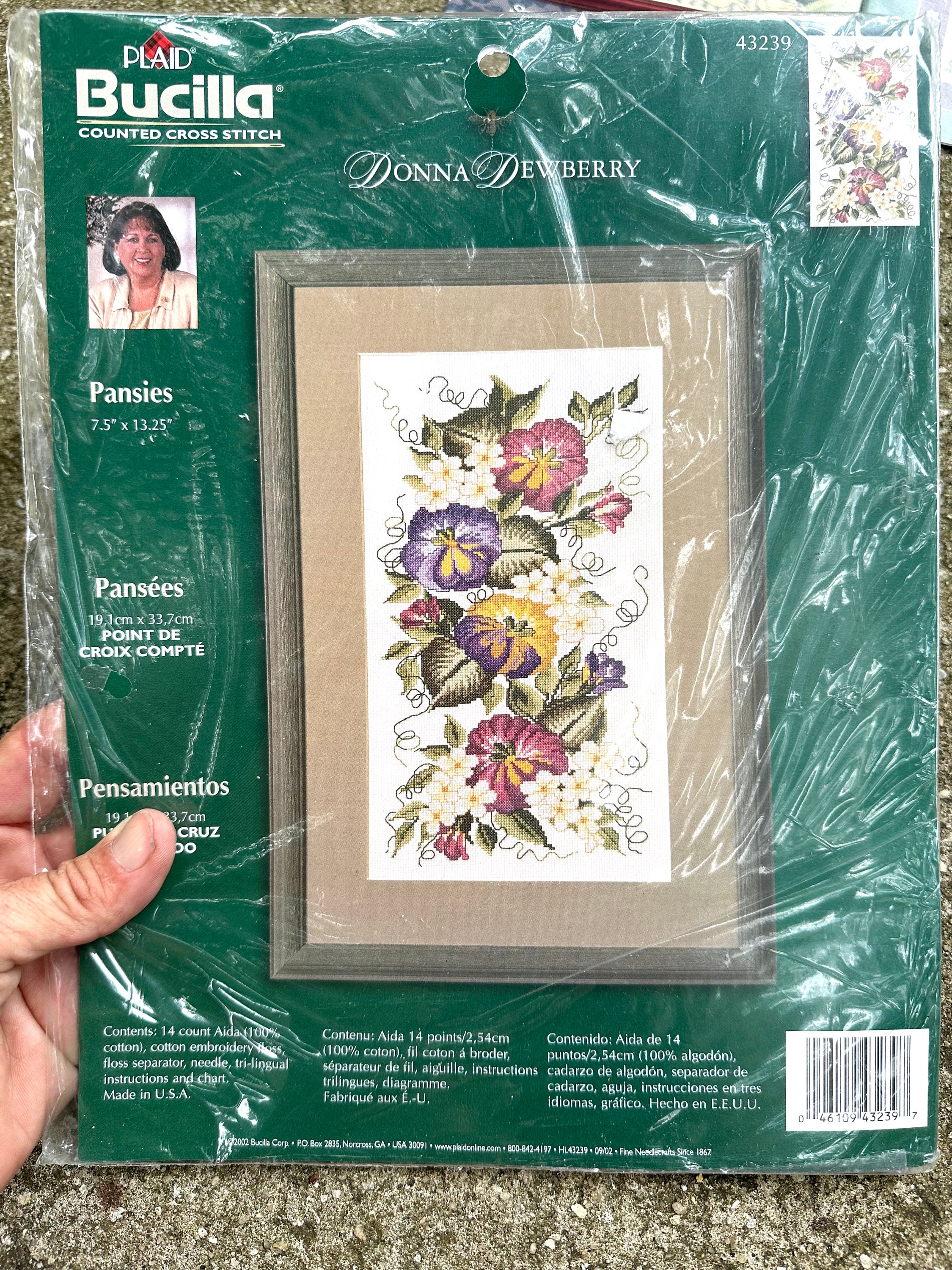 Bucilla Counted Cross Stitch Pattern: Pansies by Donna Dewberry ...