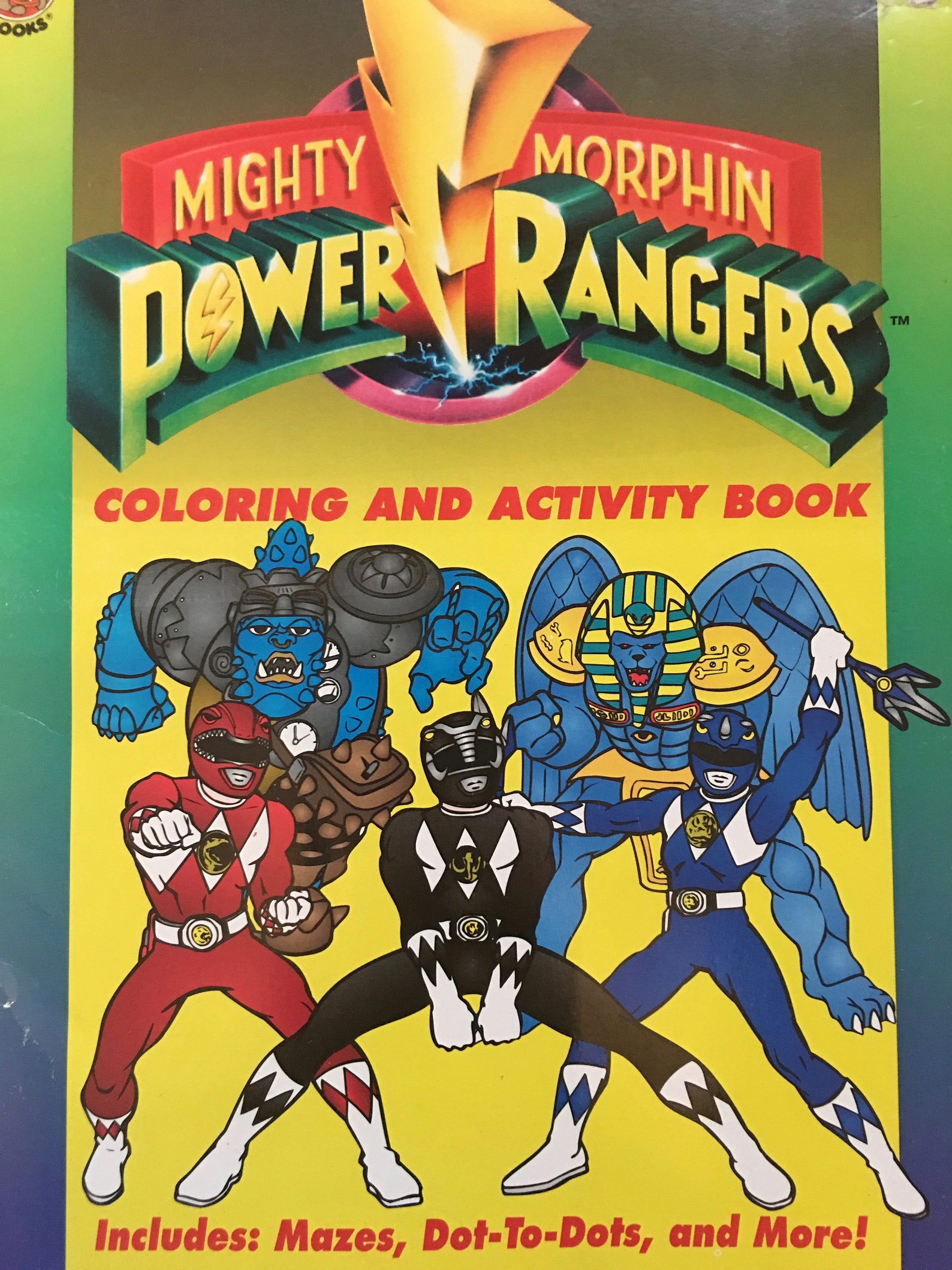 Vintage Power Rangers Coloring and Activity Books, Mighty Morphin Power ...