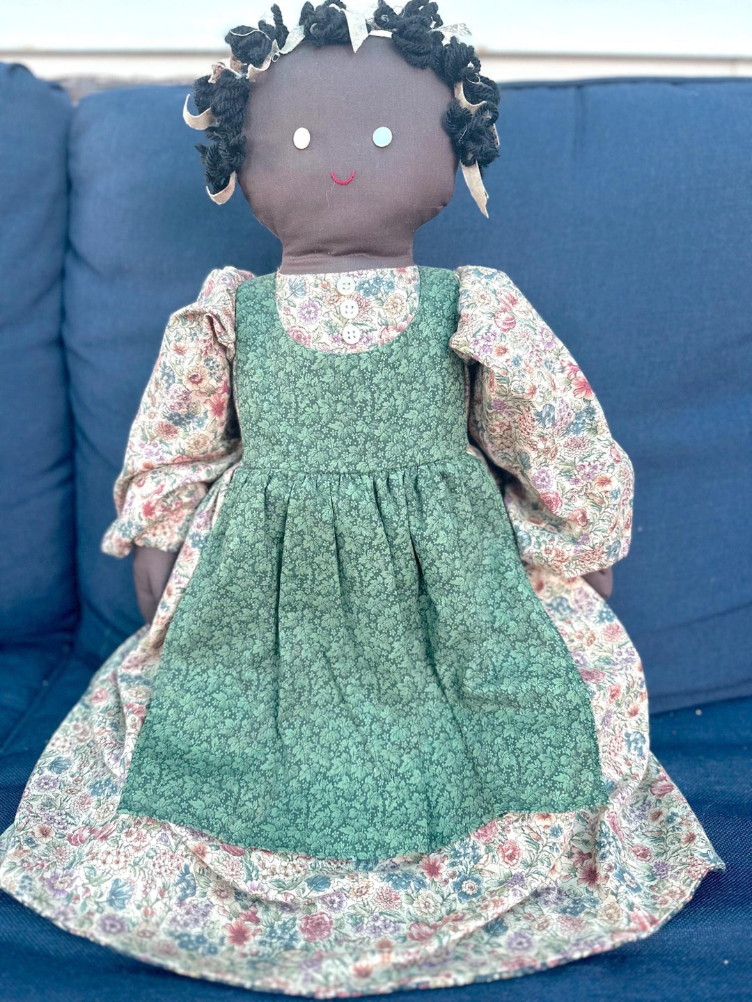 Vintage Primitive Topsy Turvey Black and White Doll in Lovely Condition ...
