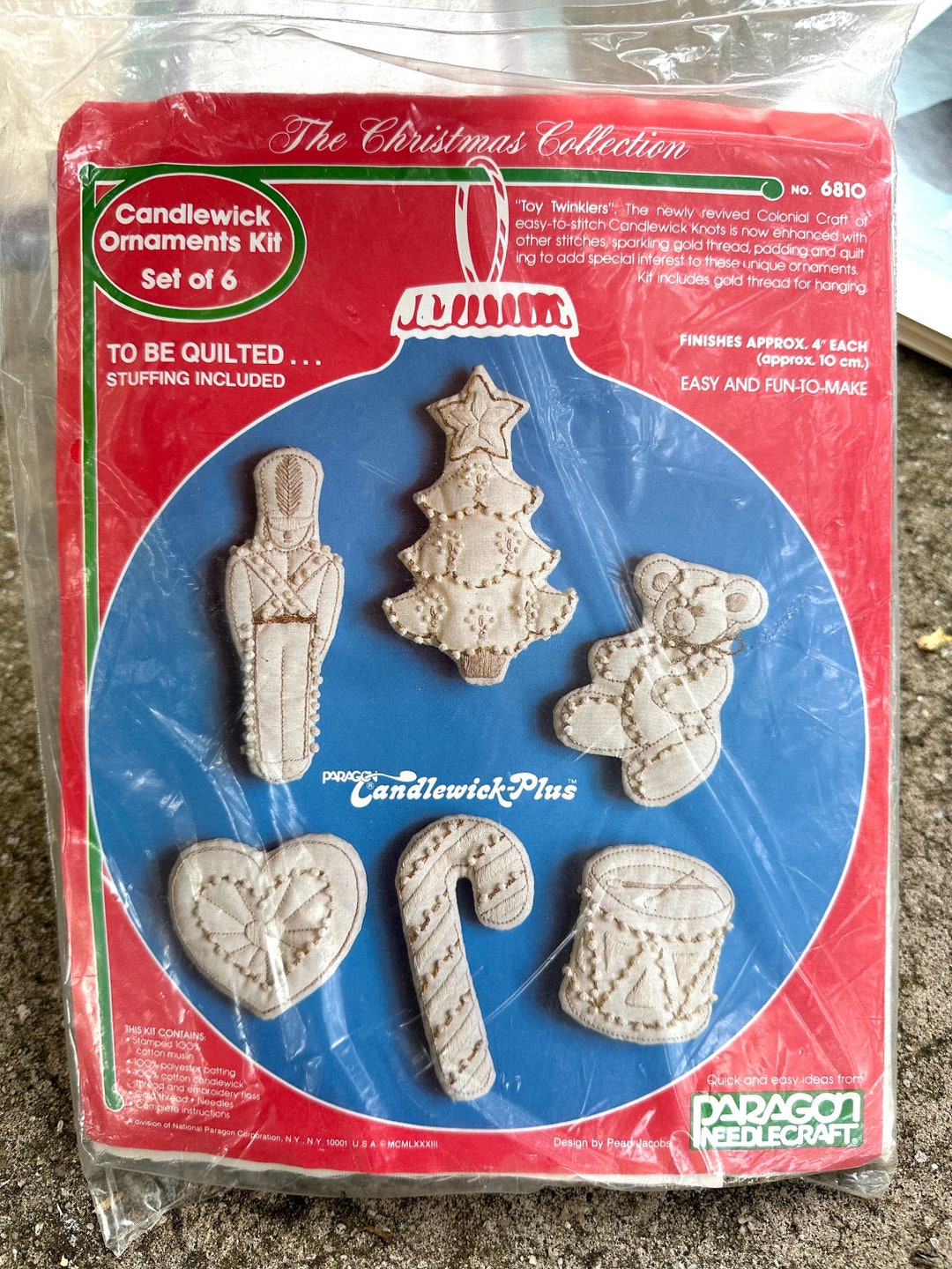 1983 Candlewick Ornaments Kit / Six Quilted Candlewick Ornament ...