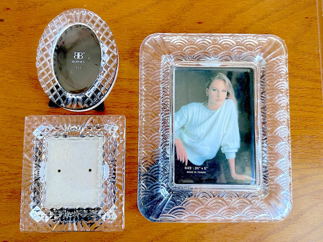Vintage Clear Glass Photo Frames Set of 3 / 3.5 X 5.5 - Etsy