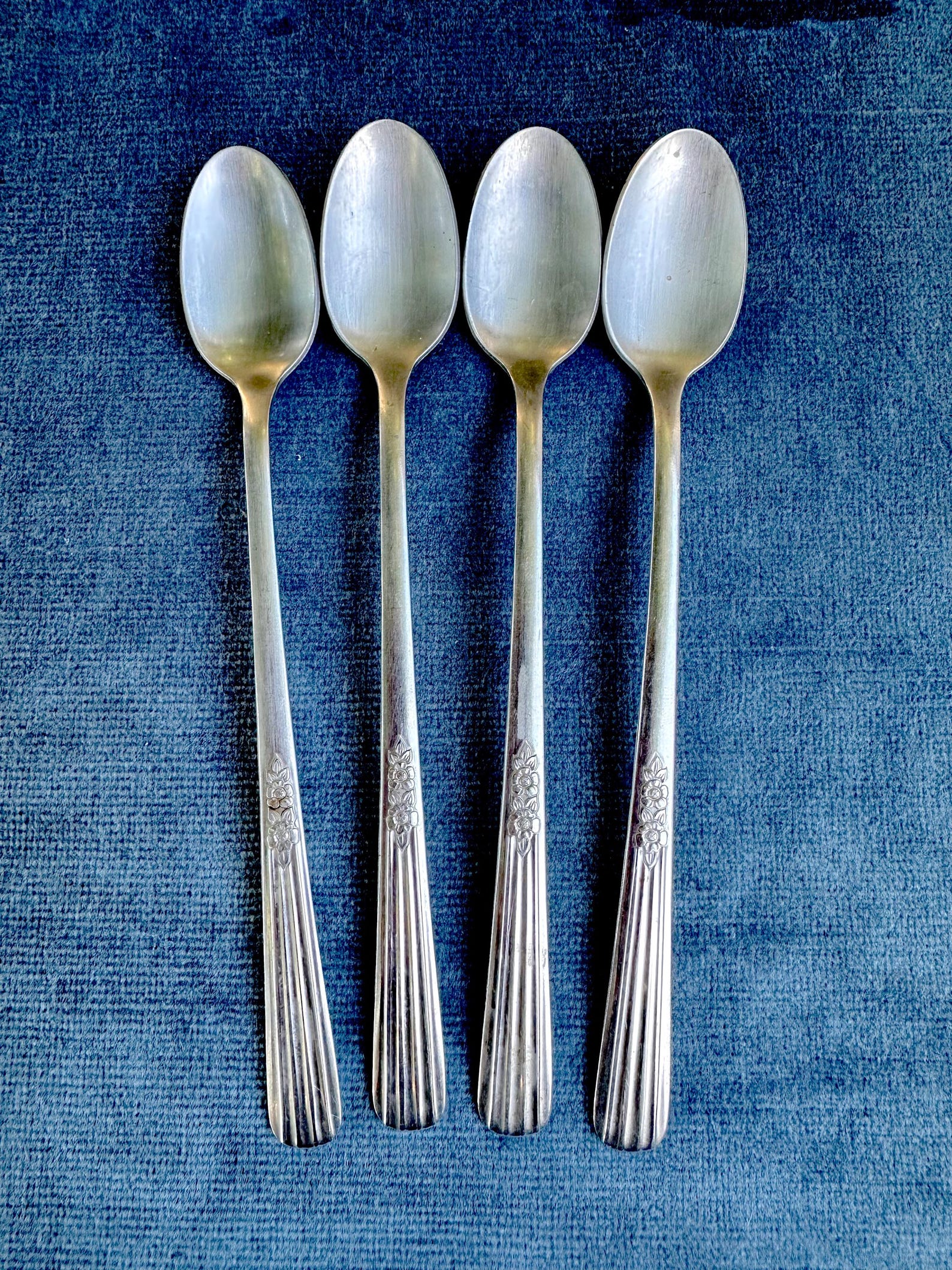 Four Thor Fluted Rose Iced Tea Spoons / Vintage Iced Teaspoons Set of 4 ...