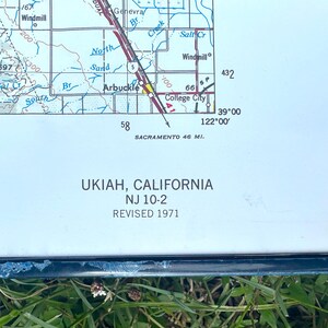 Vintage 1971 Defense Mapping Agency Raised Relief Map of Ukiah ...