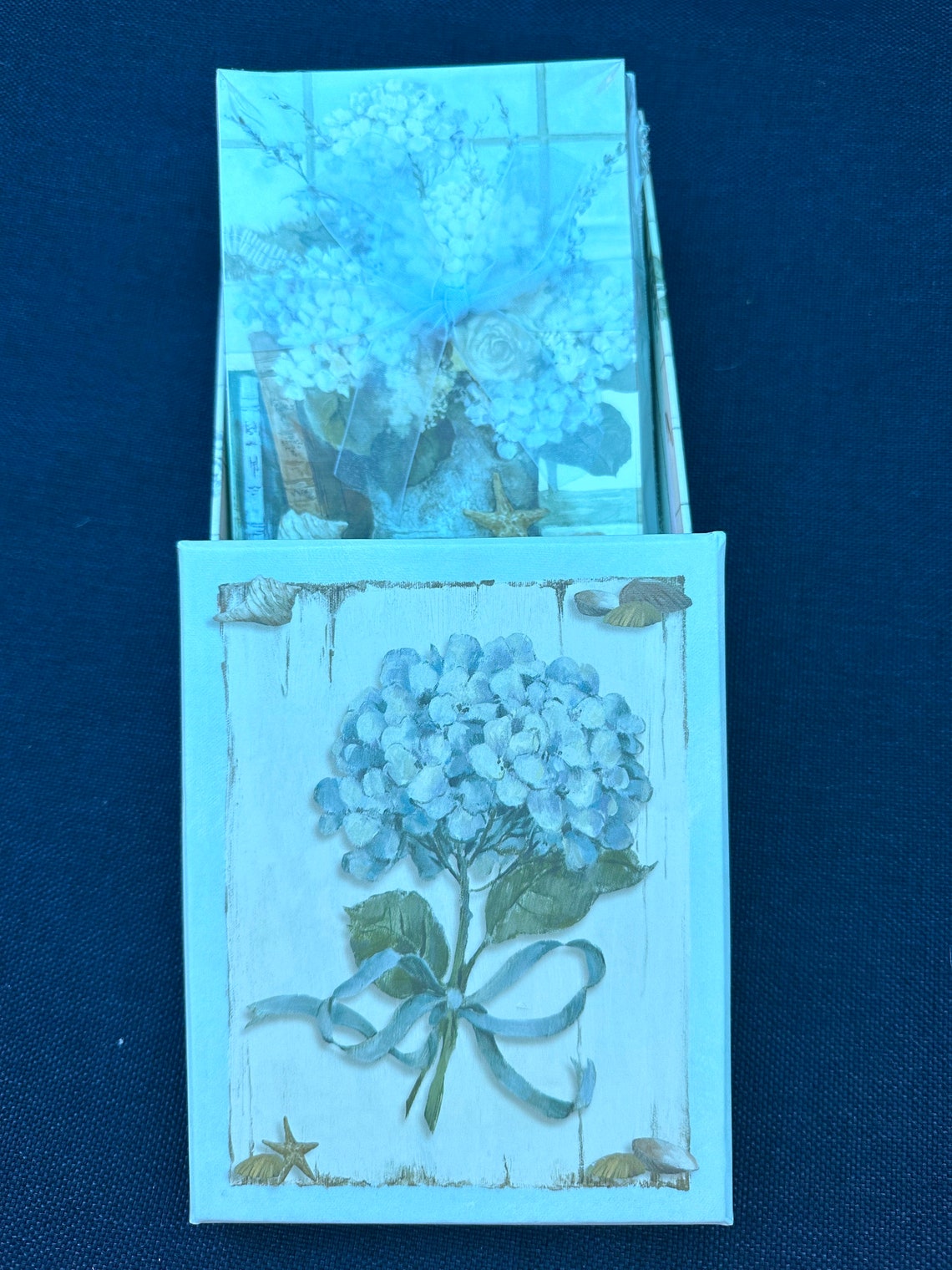 Vintage Hydrangea Rose Notecard Set With Box, Two Designs - Etsy