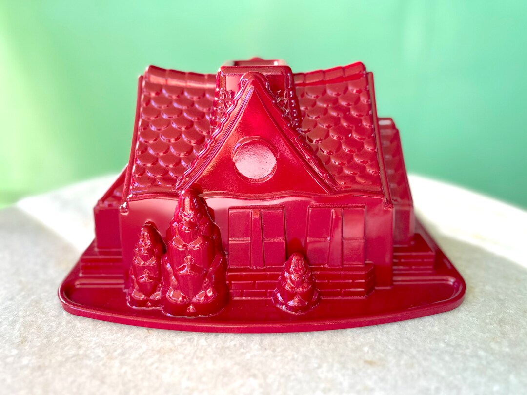 Red Nordic Wear Gingerbread House Pan Mold, Two Available - Etsy
