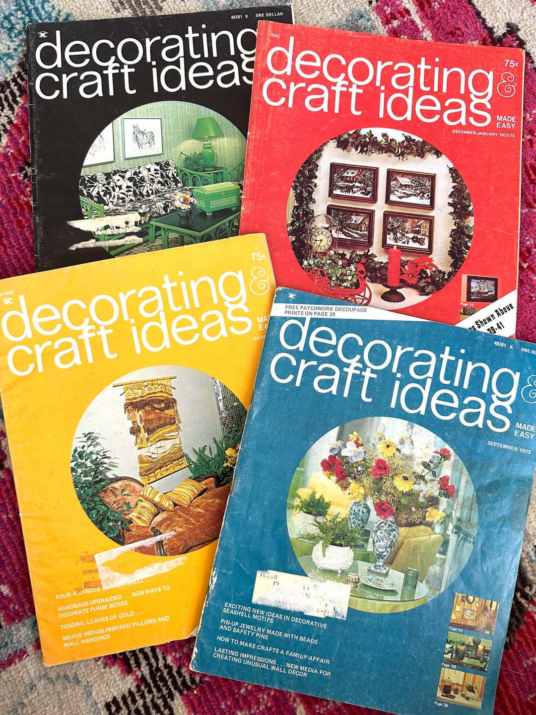 1970s Decorating and Craft Ideas Magazines, Lot of 4 / Vintage Craft ...