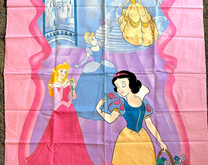 Vintage Original Disney Princesses Fabric / Crib Sheet Sized Panel for ...