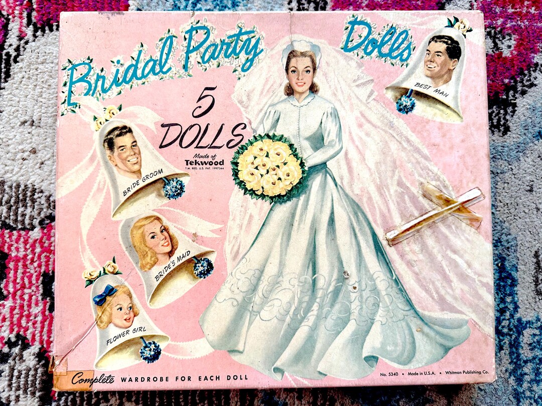 Vintage Bridal Party Paper Doll Set With Original Box and Dolls NOT a ...