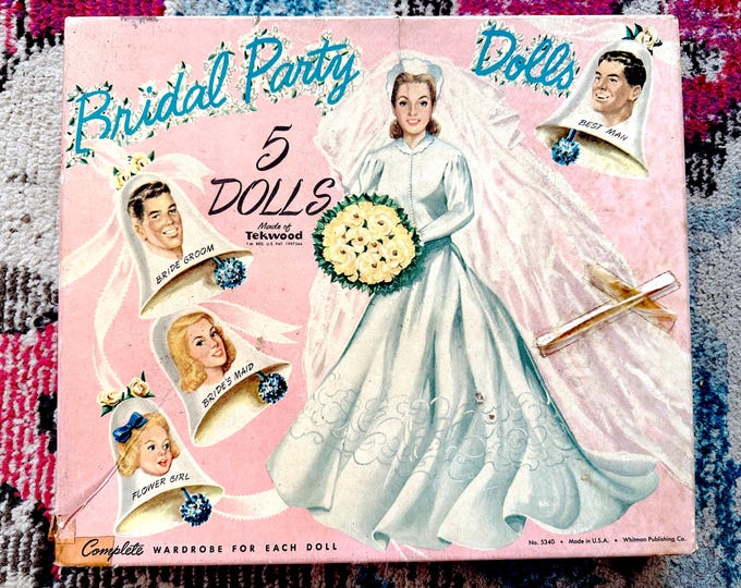Vintage Bridal Party Paper Doll Set With Original Box and Dolls NOT a ...