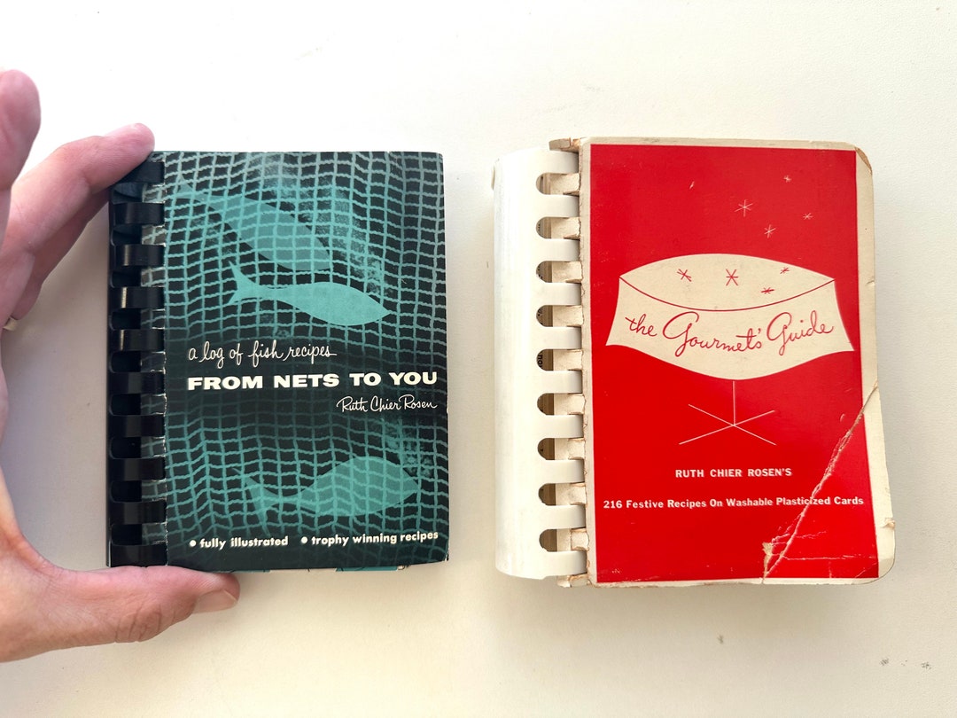 Two Ruth Rosen Tiny Mid Century Spiral Cookbooks, Palm Sized: "from ...