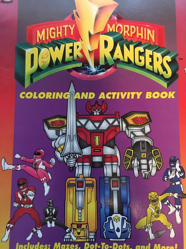Vintage Power Rangers Coloring and Activity Books Mighty | Etsy