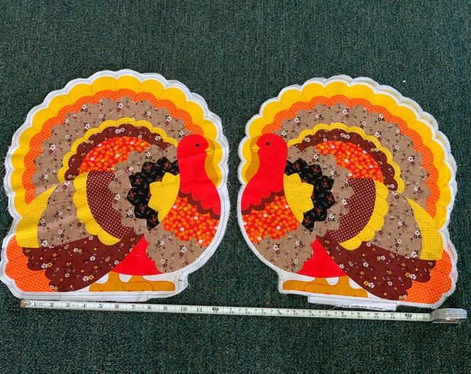 Thanksgiving Vintage Cut and Sew Stuffed Pillow / Calico Patchwork ...