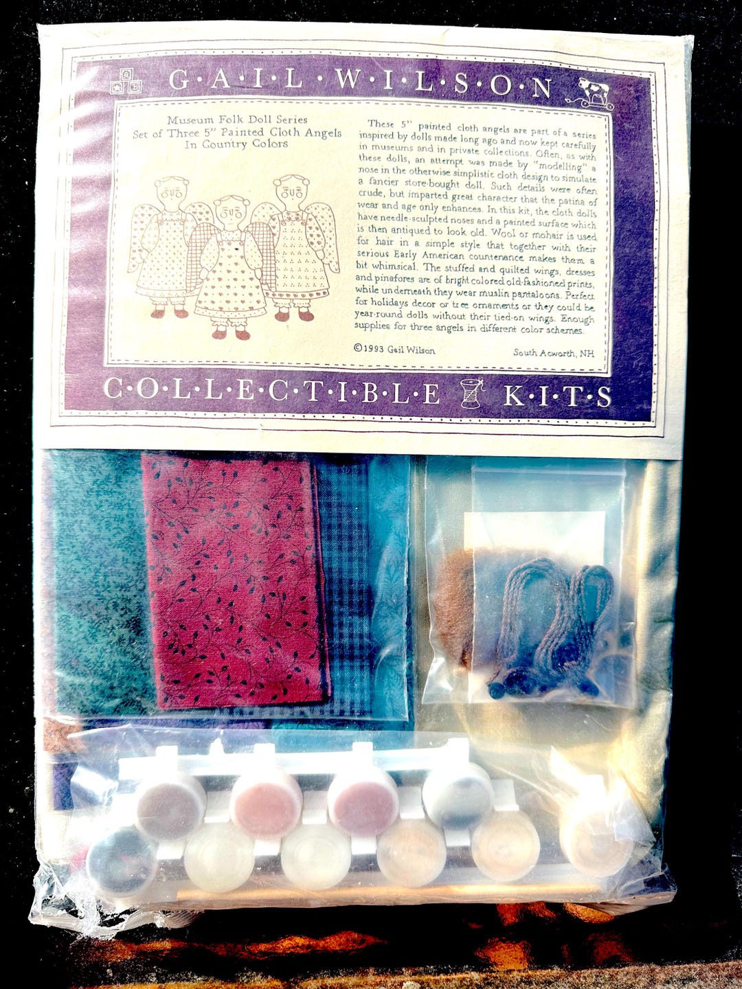 Vintage Gail Wilson Doll Making Kit: Three 5" Painted Cloth Angels ...