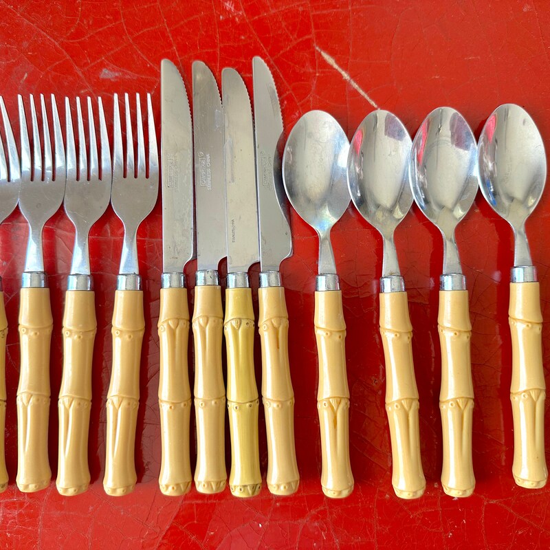 Green Handle Silverware - Etsy