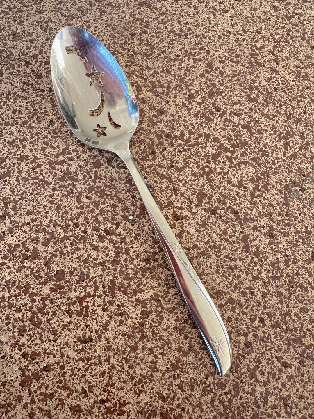 Vintage Oneida Community Serving Spoon With Starbursts on Handle and ...