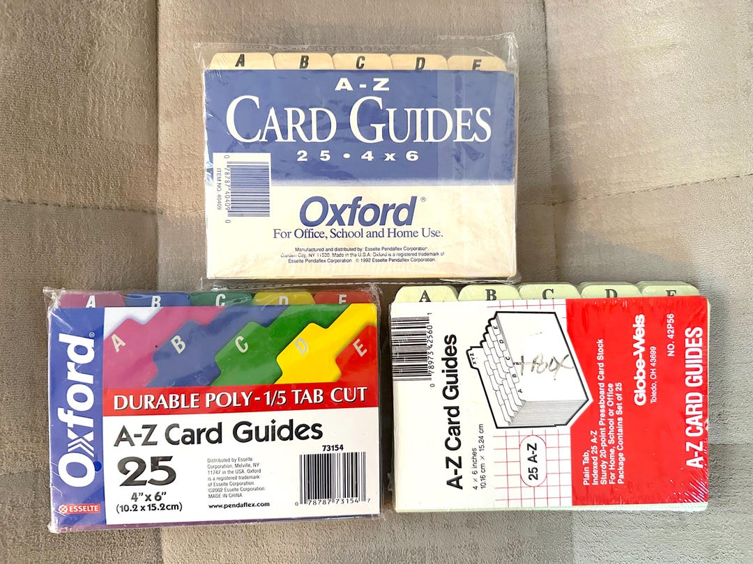 Vintage Index Card Divider Set, Your Choice / 6 X 4 Index Card Dividers ...