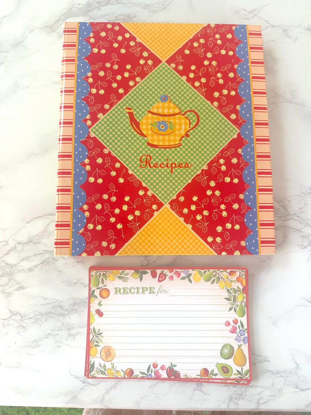 Victorian Hallmark Recipe Binder With Teapot on Cover and Yellow and ...