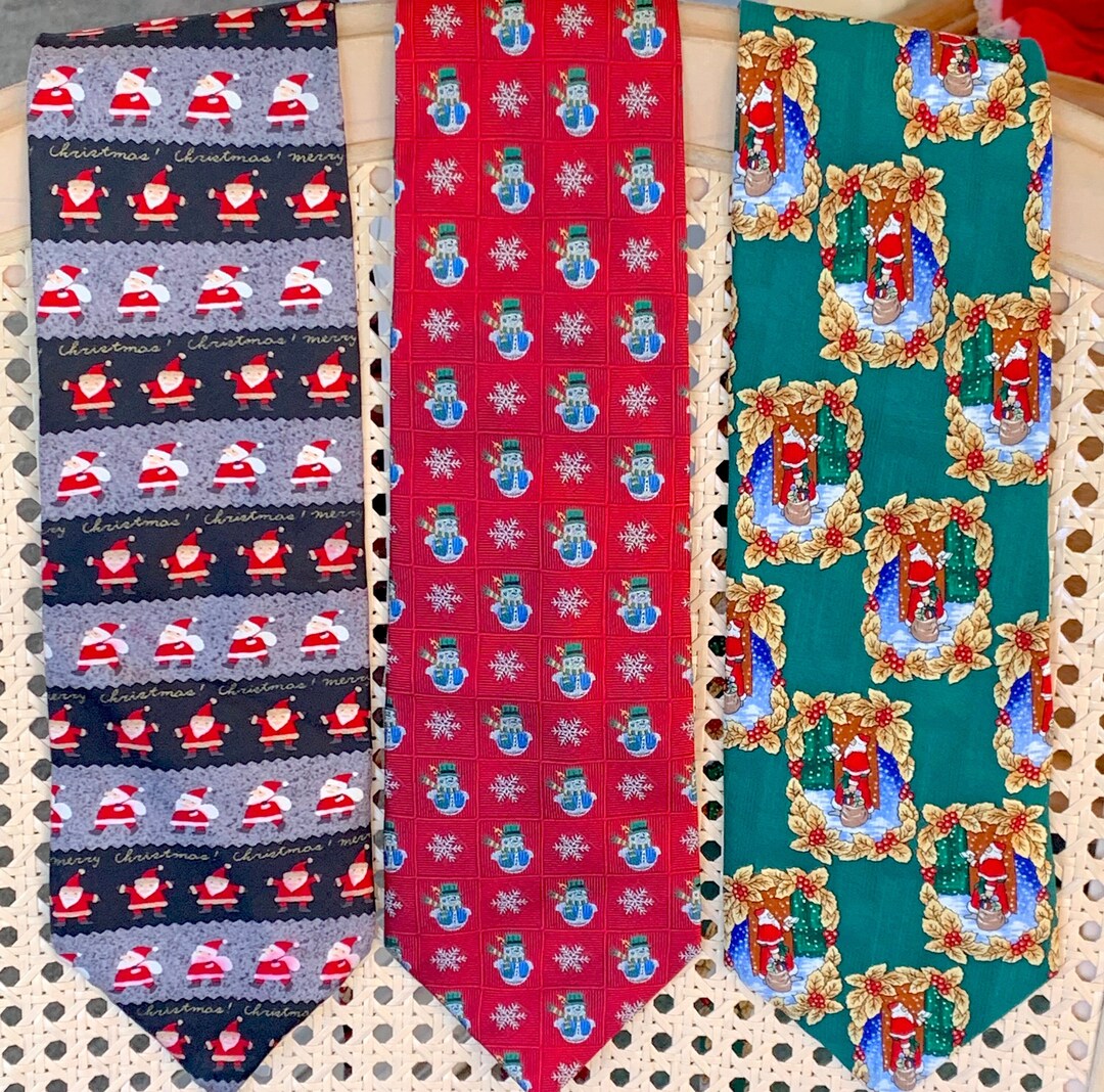 Vintage Hallmark Christmas Necktie Lot of 3 /three Holiday Neckties ...