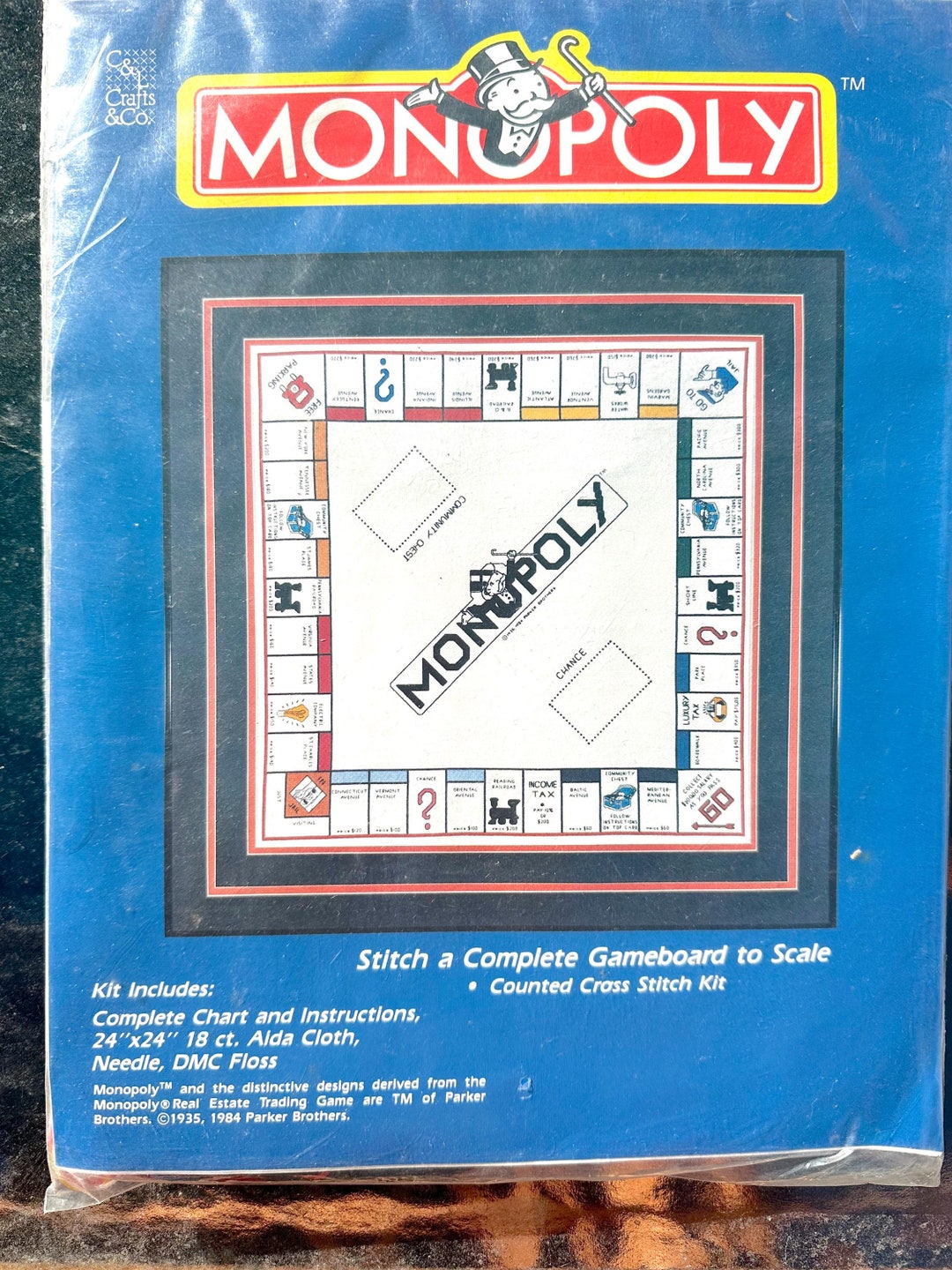 Monopoly Board Cross Stitch Sampler Kit / stitch a Complete Game Board ...