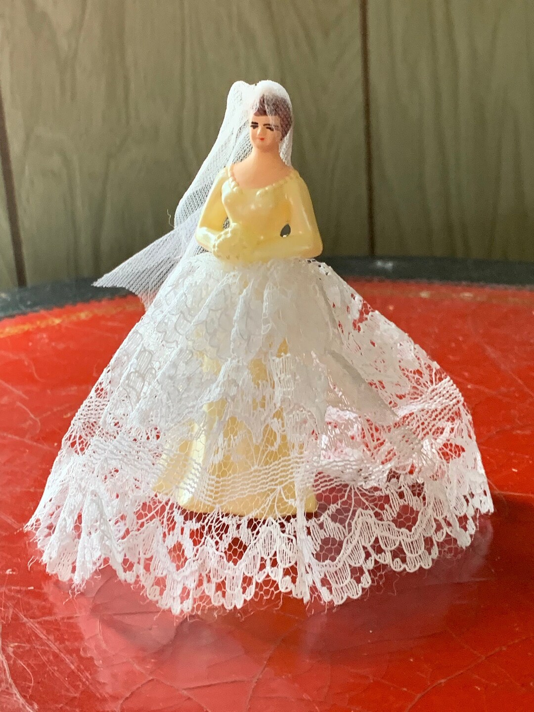 Retro Wedding Cake Topper / Mid Century Bride With Lace Dress / Lovely ...