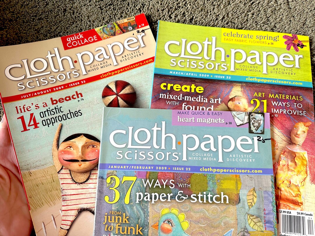 Three Back Issues of Cloth Paper Scissors Magazine From 2009 - Etsy