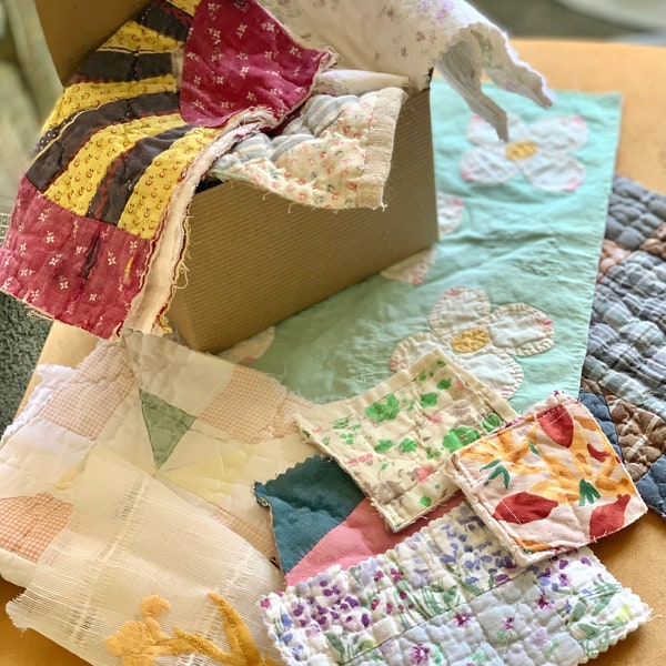 Antique Quilt Pieces - Etsy