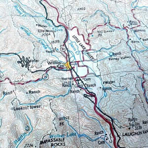 Vintage 1971 Defense Mapping Agency Raised Relief Map of Ukiah ...