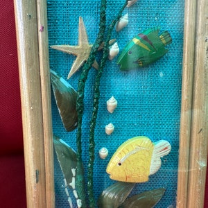 Vintage Seashell Triptych in Original Packaging / Kitschy Beach Wall ...