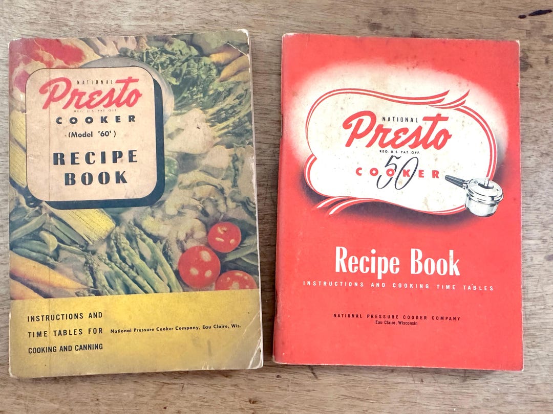 Two Antique Presto Pressure Cooker Recipe Books for Presto 50 and ...