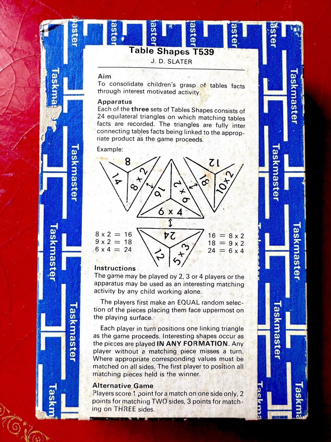 Vintage Taskmaster Table Shapes Set in Original Box by J.D. Slater 1979 ...