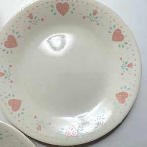 Vintage Corelle Heart Plates and Bowls / forever Yours Pink Heart ...