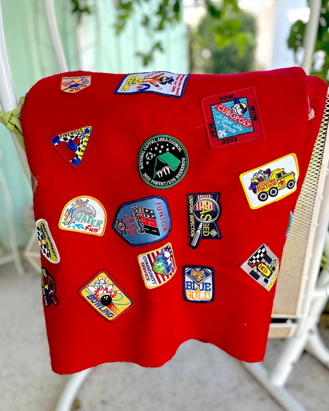 Vintage Boy Scouts Red Patch Blanket With Patches From 2002-3 / #2 - Etsy