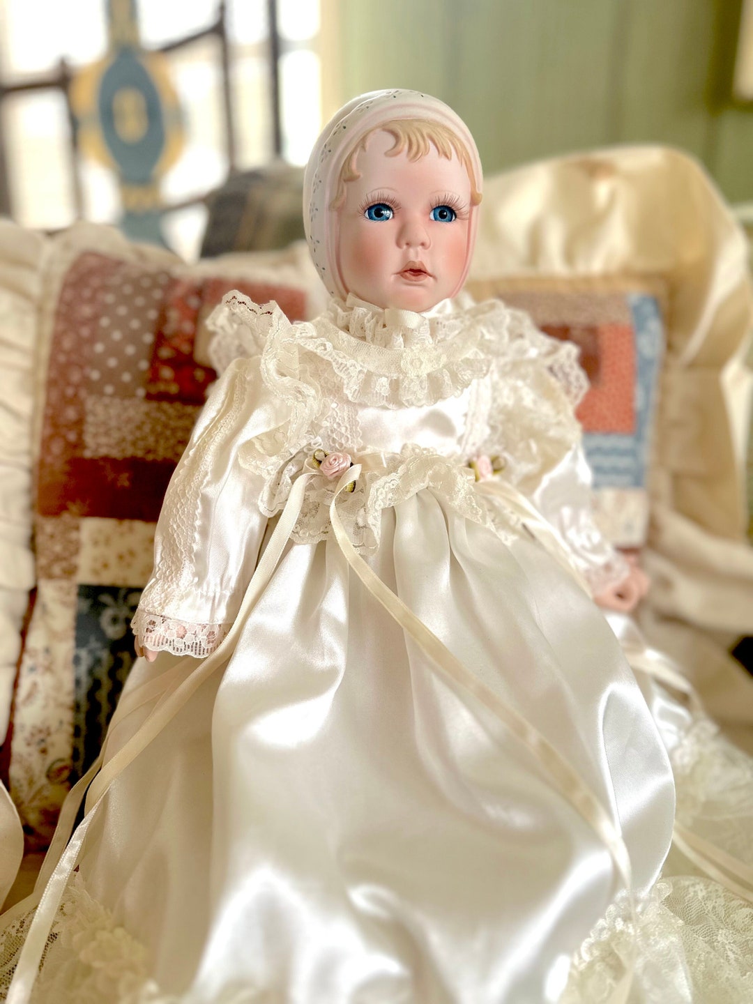 Vintage Porcelain Bonnet Doll by Michele Severino / "rebecca" Bonnet ...