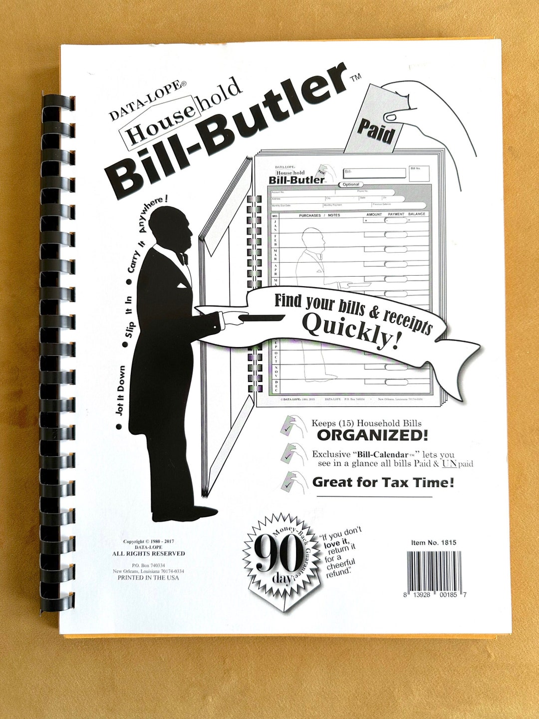 Vintage Household Bill Organizer: Bill Butler With Envelopes for Bill ...