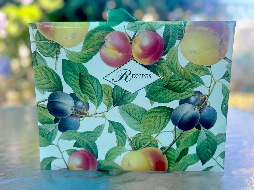 Vintage Recipe Binder With Fruit Motif / recipe File / Accordion Recipe ...