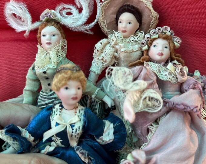Four Little Victorian Dolls With Porcelain Heads and Limbs / Beautiful ...