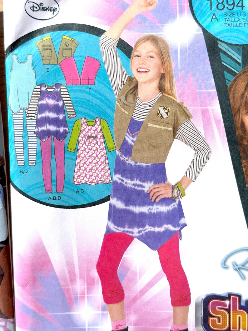 Two Girls' Disney TV Show Sewing Patterns Size 7-16/ "hannah Montana ...