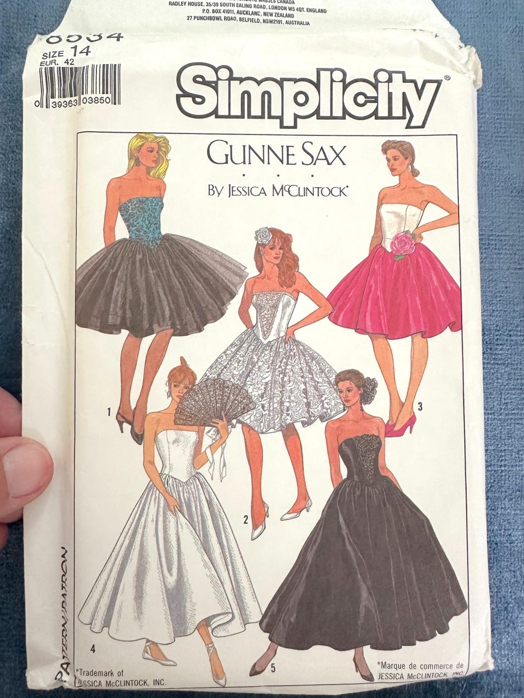 1988 Simplicity Gunne Sax by Jessica Mcclintock Strapless Party Dress ...