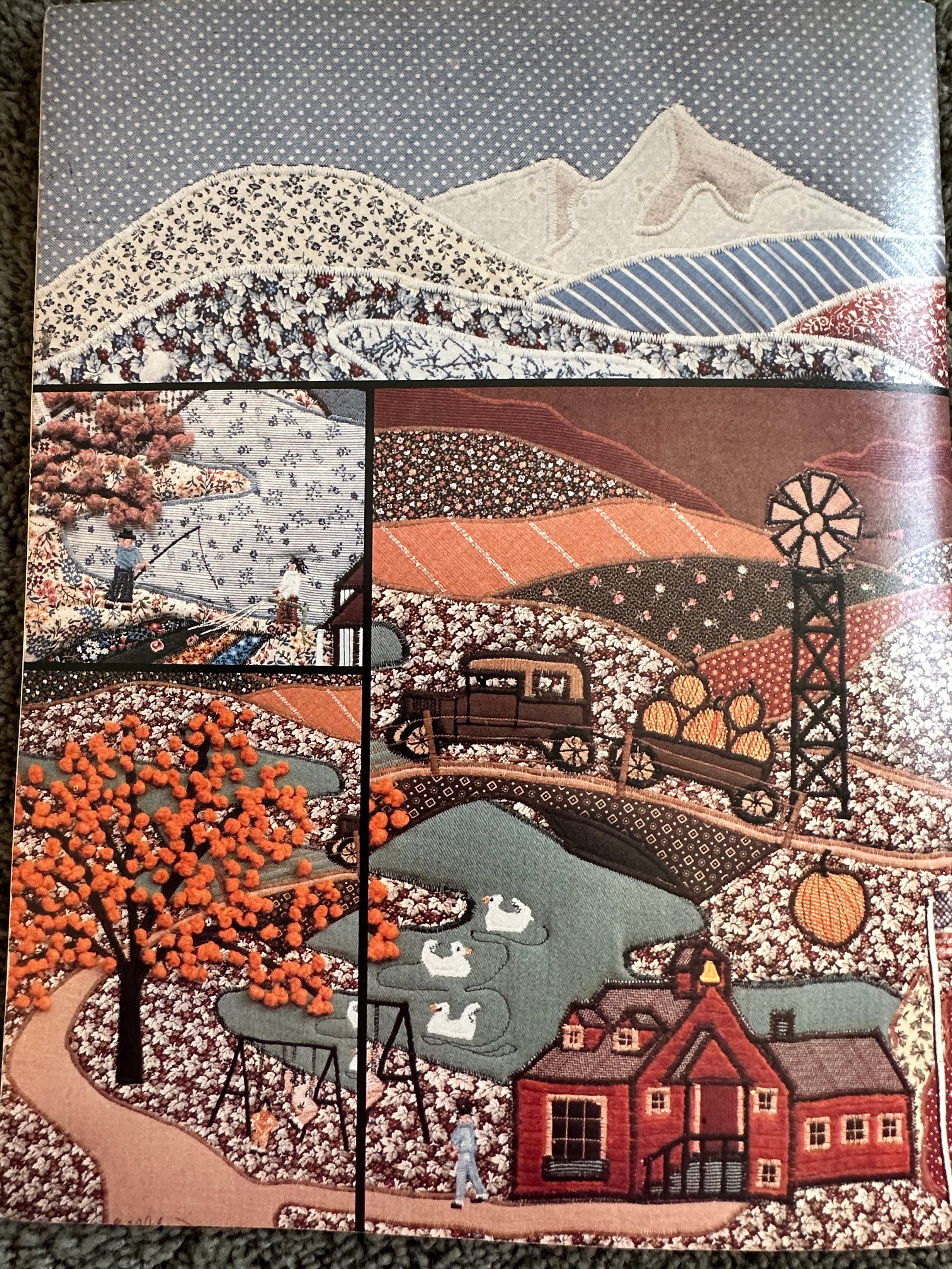 Vintage Farm Scene Applique Quilted Wall Hanging Pattern Book / Full ...