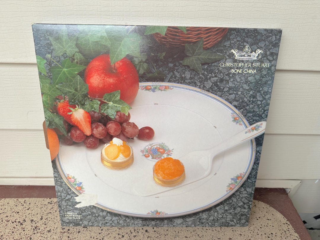 Vintage Christopher Stuart Bone China Cake Plate in Original Box With ...