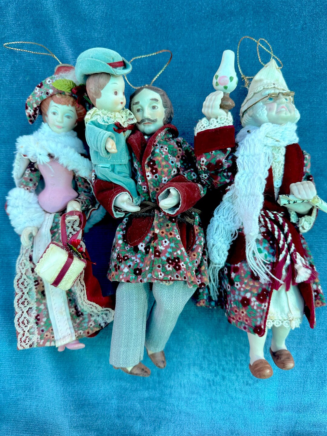 1984 Kurt Adler "a Christmas Carol" Doll Set: Scrooge Doll With Lantern ...