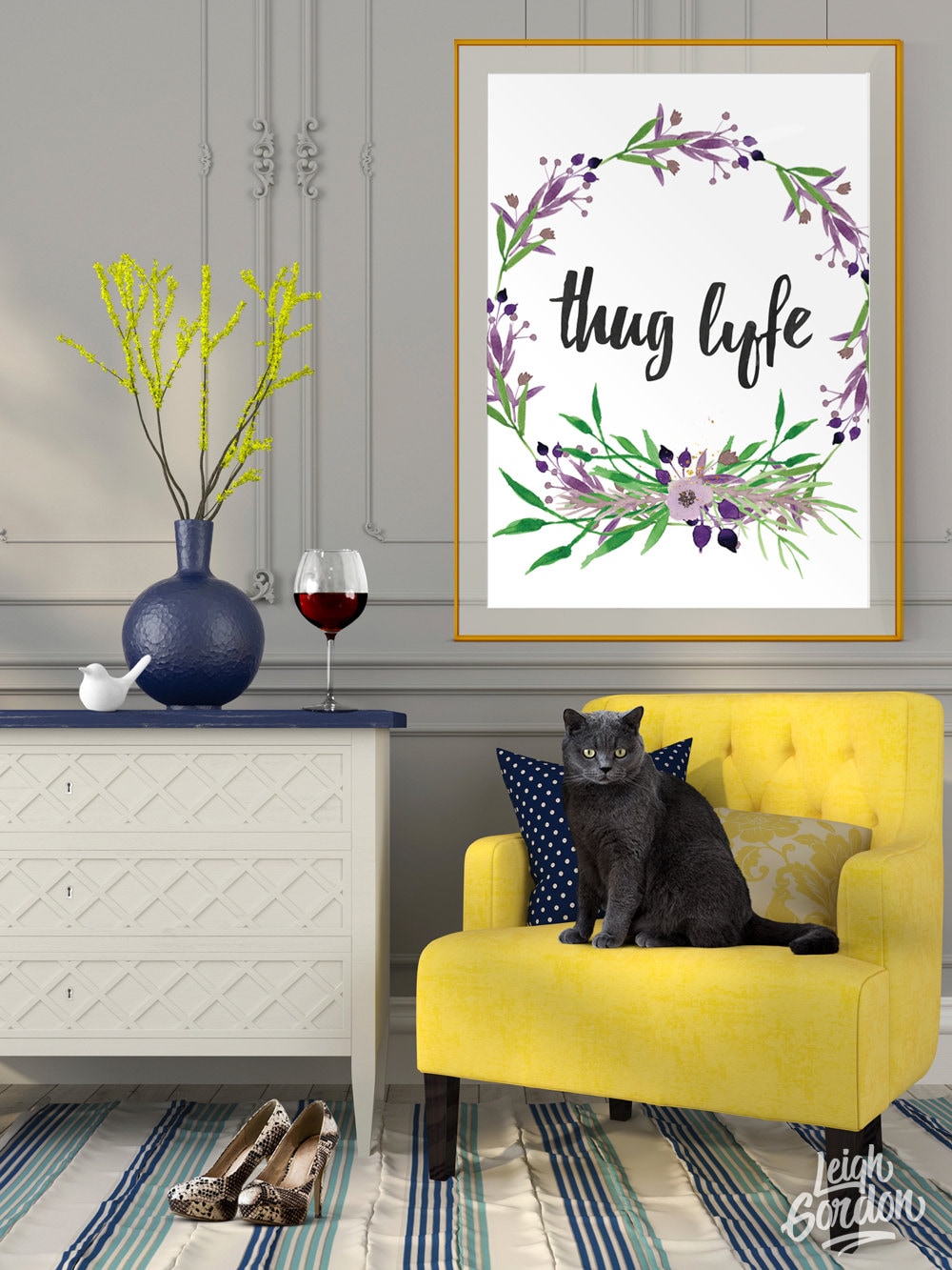 Thug Life, Hip Hop Art Print Poster, Watercolour, Instant Download ...