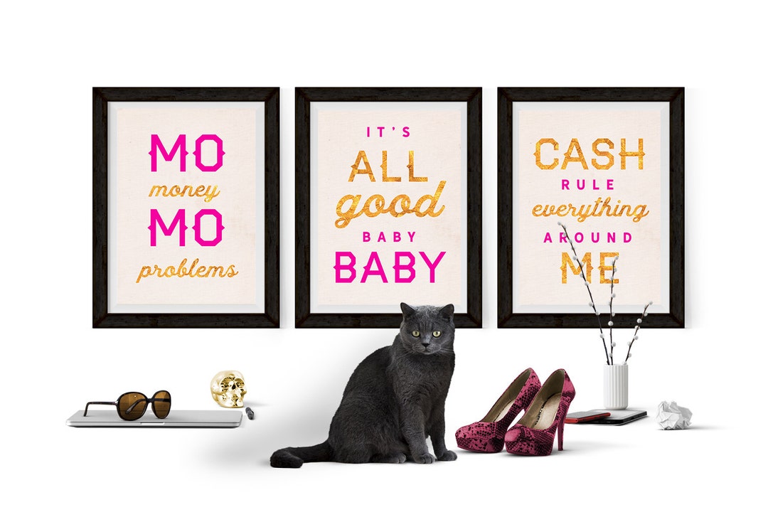 Hip Hop Art Print Set, Triptych Wall Art, Rap Quotes, Hip Hop Gifts, Wu ...