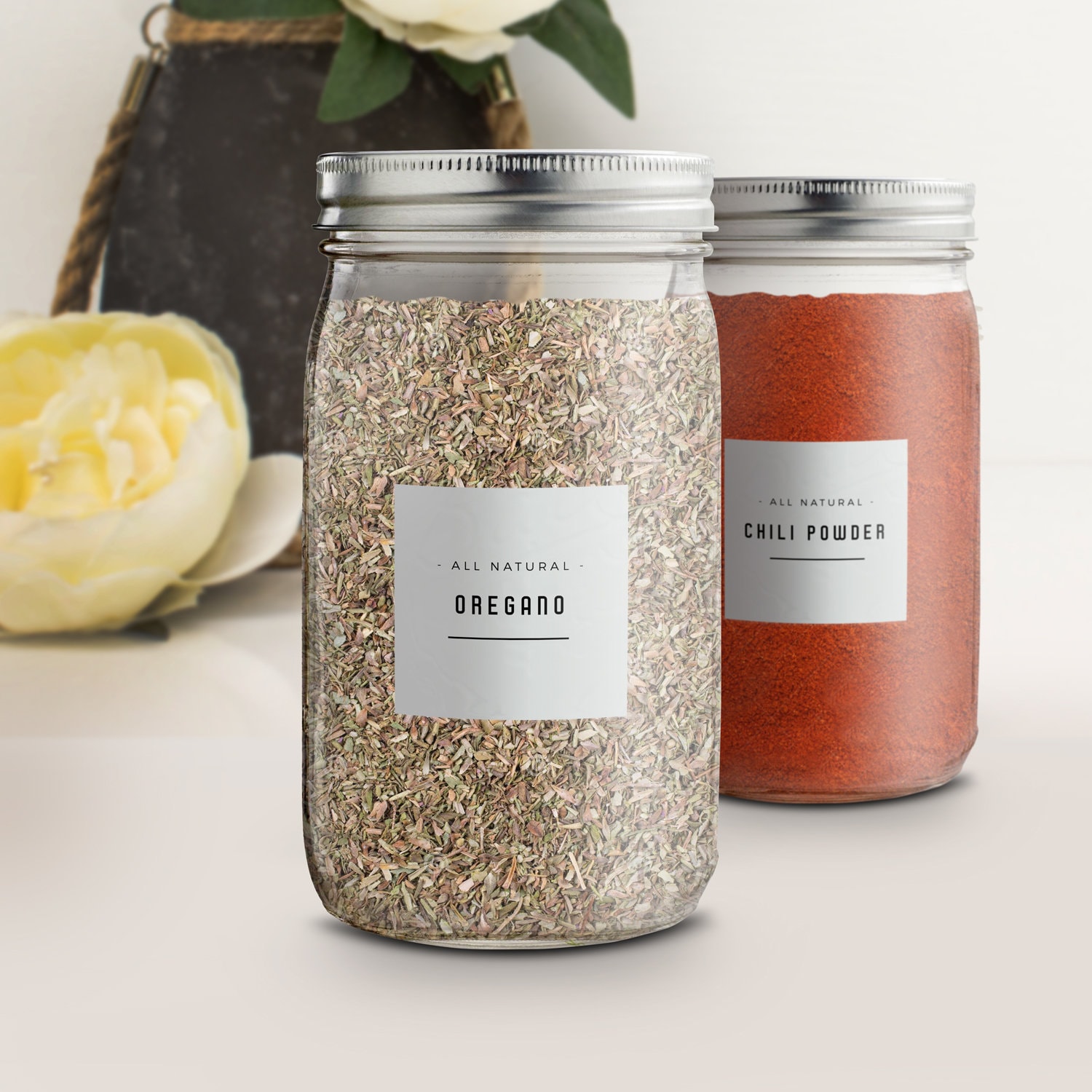 2 Inch Modern Spice Labels - Square or Round - Mason Jar Labels for ...