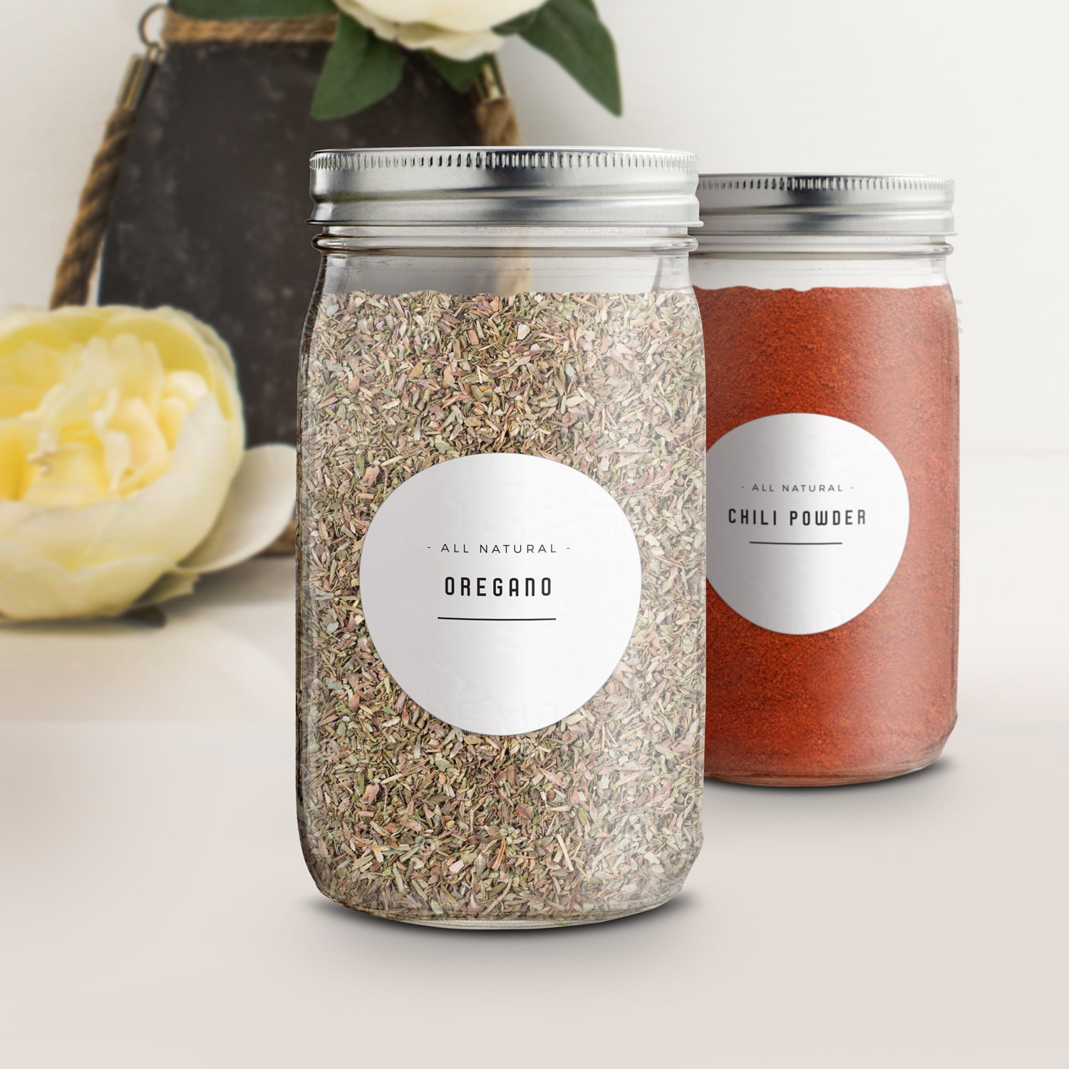 2.5 Inch Modern Spice Labels - Square or Round - Mason Jar Labels for ...