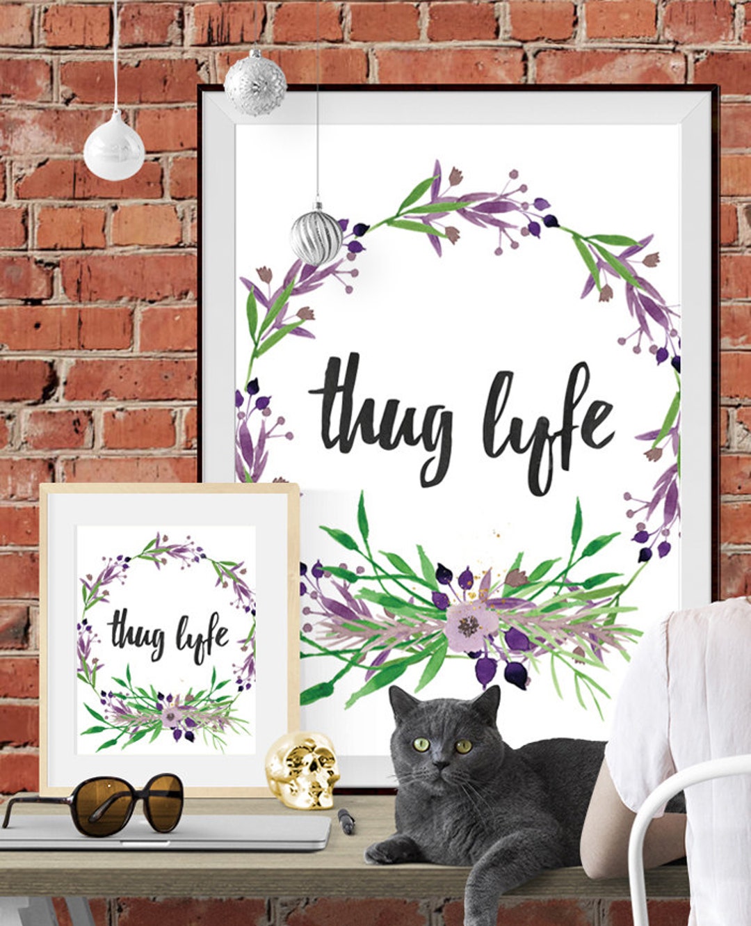 Thug Life, Hip Hop Art Print Poster, Watercolour, Instant Download ...