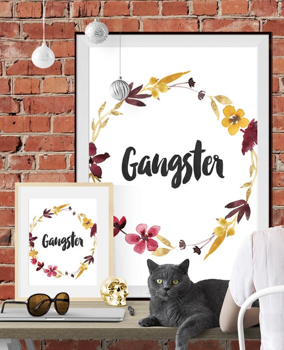 Gangster Hip Hop Art Print Poster Watercolour Instant | Etsy