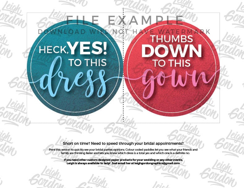 Say Yes to the Dress Paddles Signs Instant Download Rose Gold Pink ...